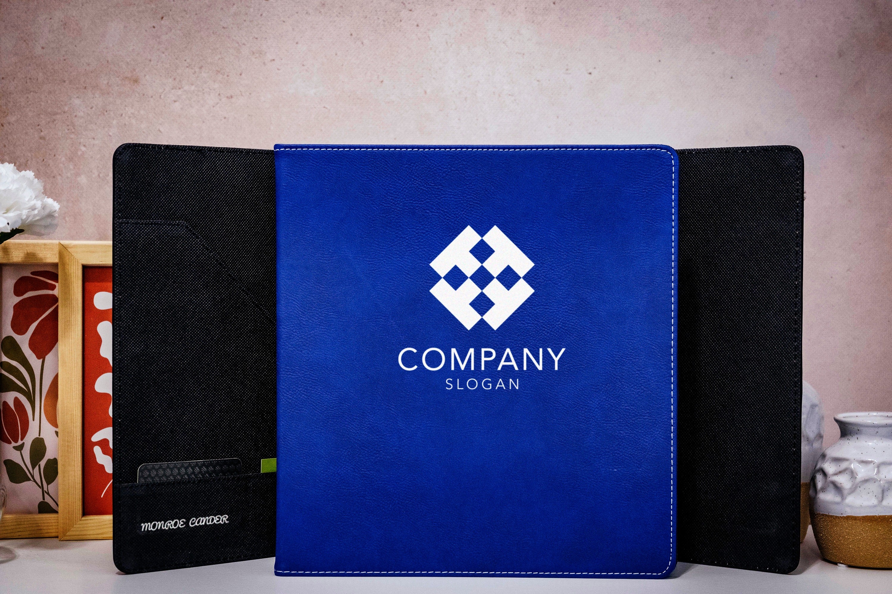 Company Logo Engraved Binder, 3-ring Leather Binder, Office Gift for ...