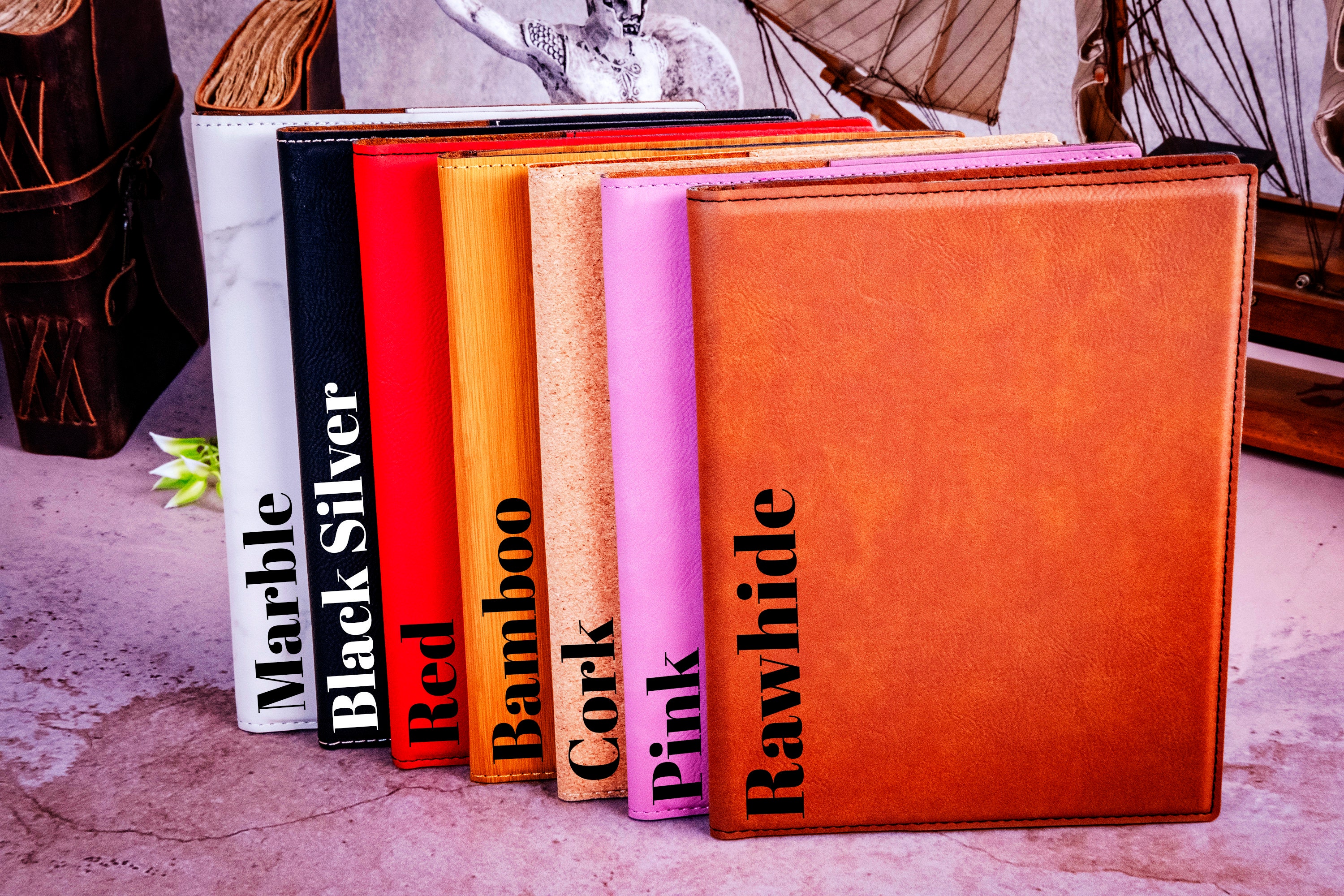 Custom Company Logo Engraved Portfolio, Personalized Leather Padfolio ...