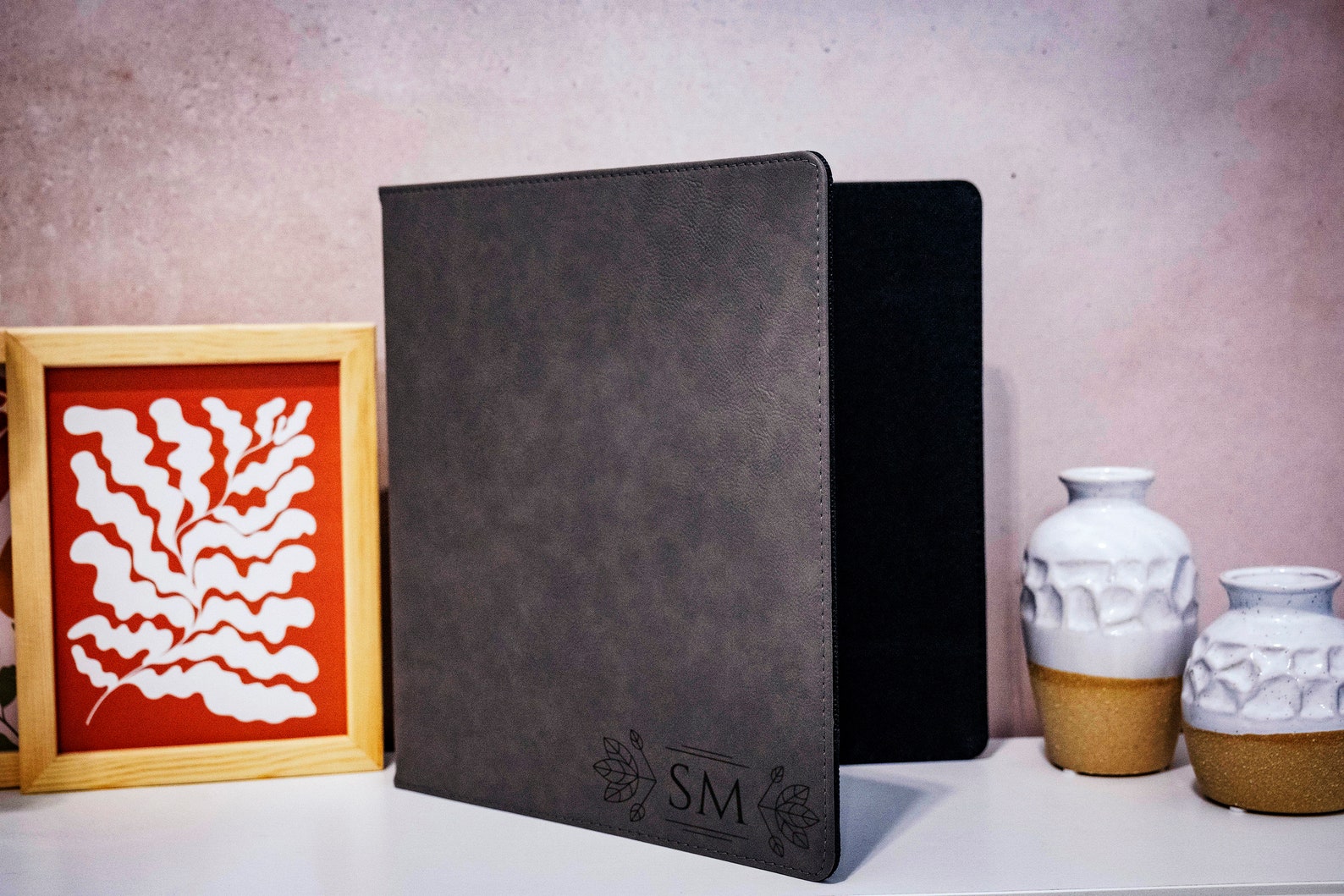 Company Logo Engraved Binder, 3-ring Leather Binder, Office Gift for ...