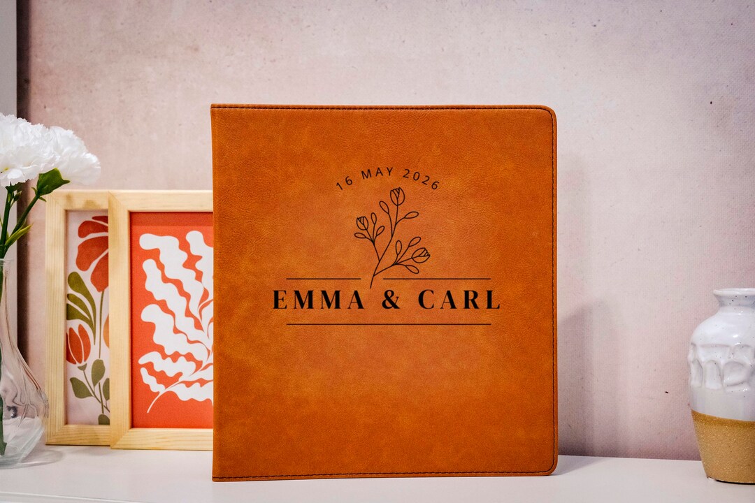 Custom 3 Ring Binder, Personalized Leather Binder, Wedding Organizer ...
