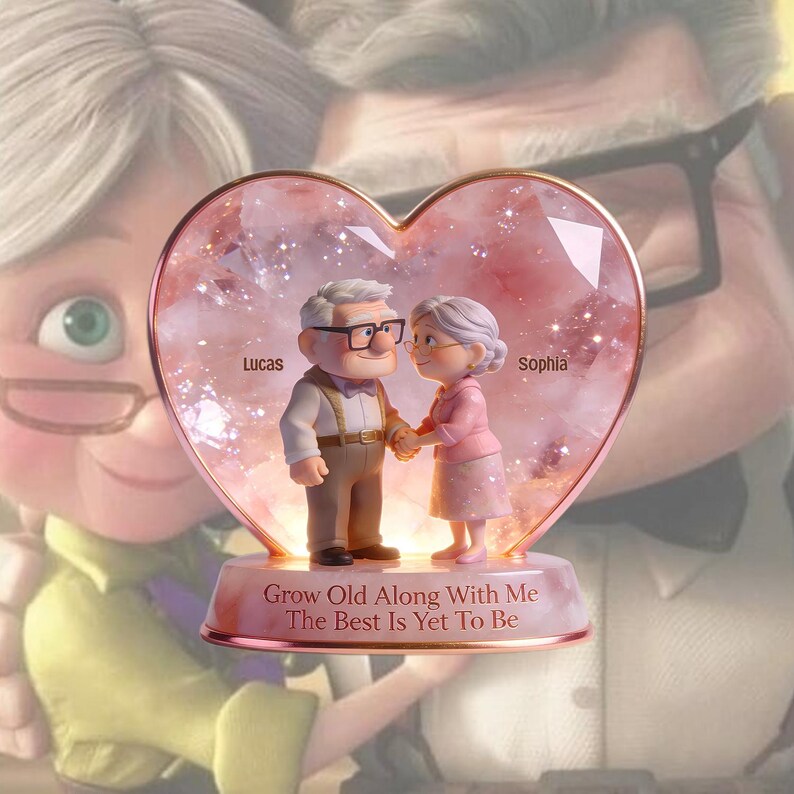 Personalized Carl & Ellie Old Couple Acrylic Plaque, Custom Name Love ...