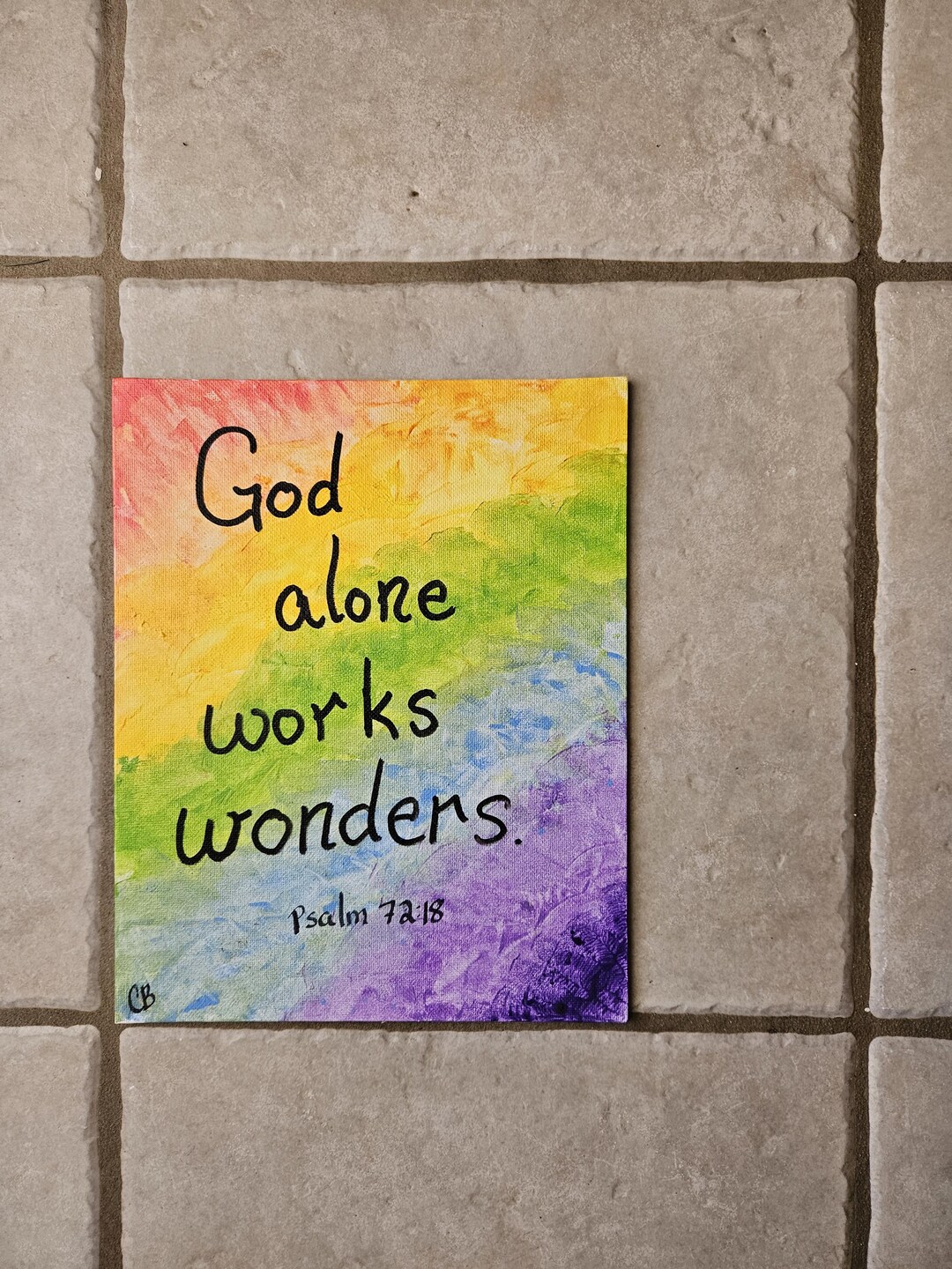 Rainbow Closeup Acrylic Painting, Psalm 72:18, Panel 8x10, Gift ...