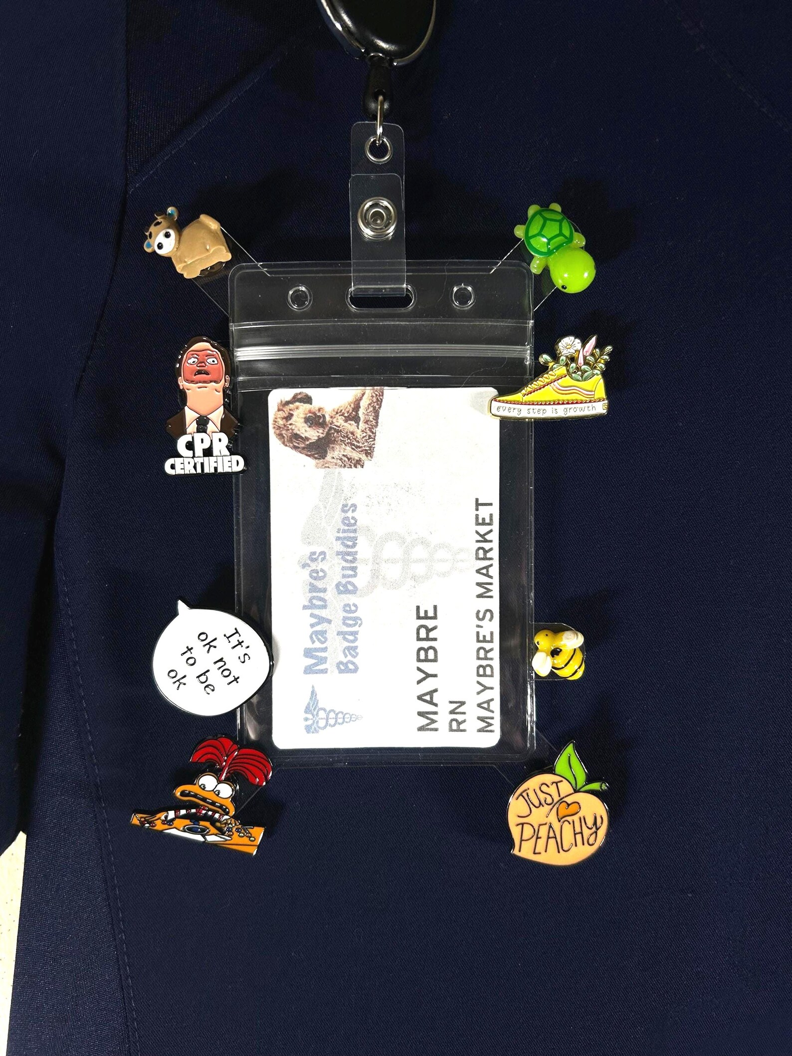 XL Vertical Badge Buddy- EXTRA LARGE Badge Pin Holder, Professional ...