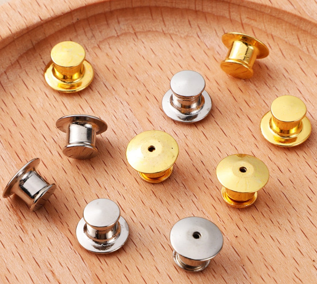 Locking Pin Backs / Pin Keepers - Never Loose Your Special Pins - Gold ...