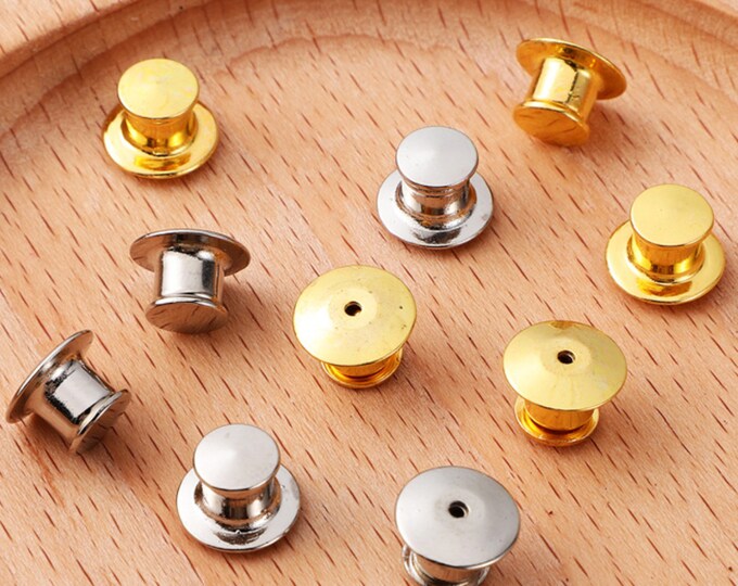 Locking Pin Backs / Pin Keepers - Never Loose Your Special Pins - Gold ...