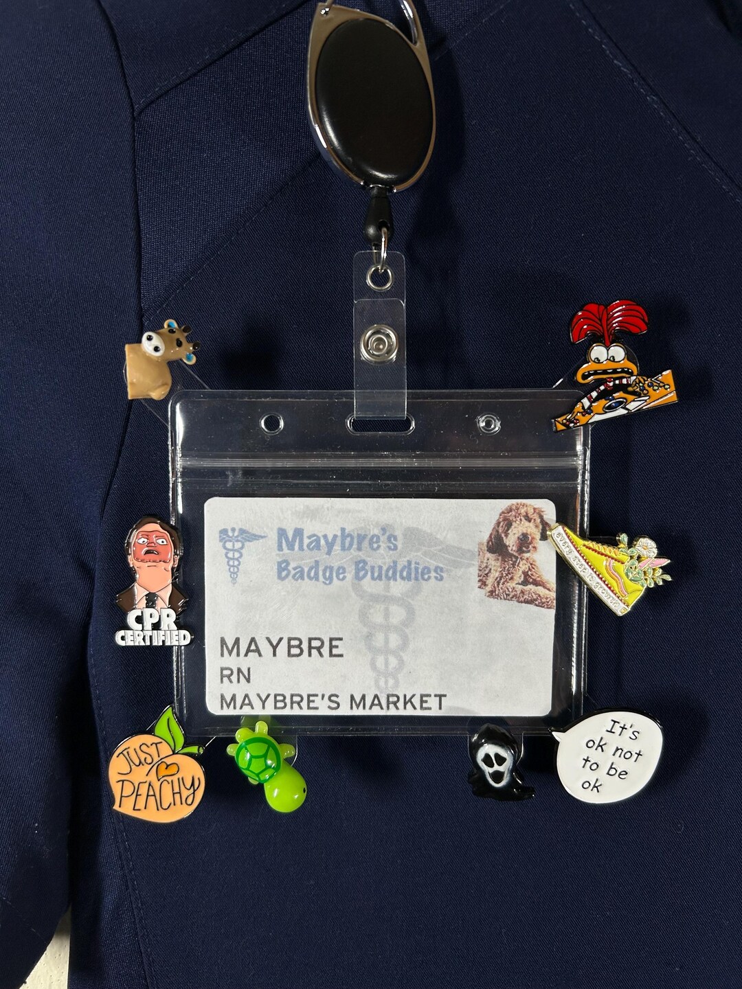 XL Horizontal Badge Buddy- EXTRA LARGE Pin Holder, Professional Design ...
