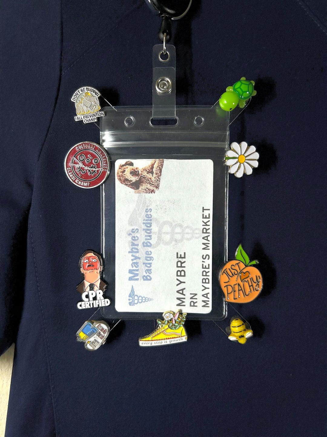 XL Vertical Badge Buddy- EXTRA LARGE Badge Pin Holder, Professional ...