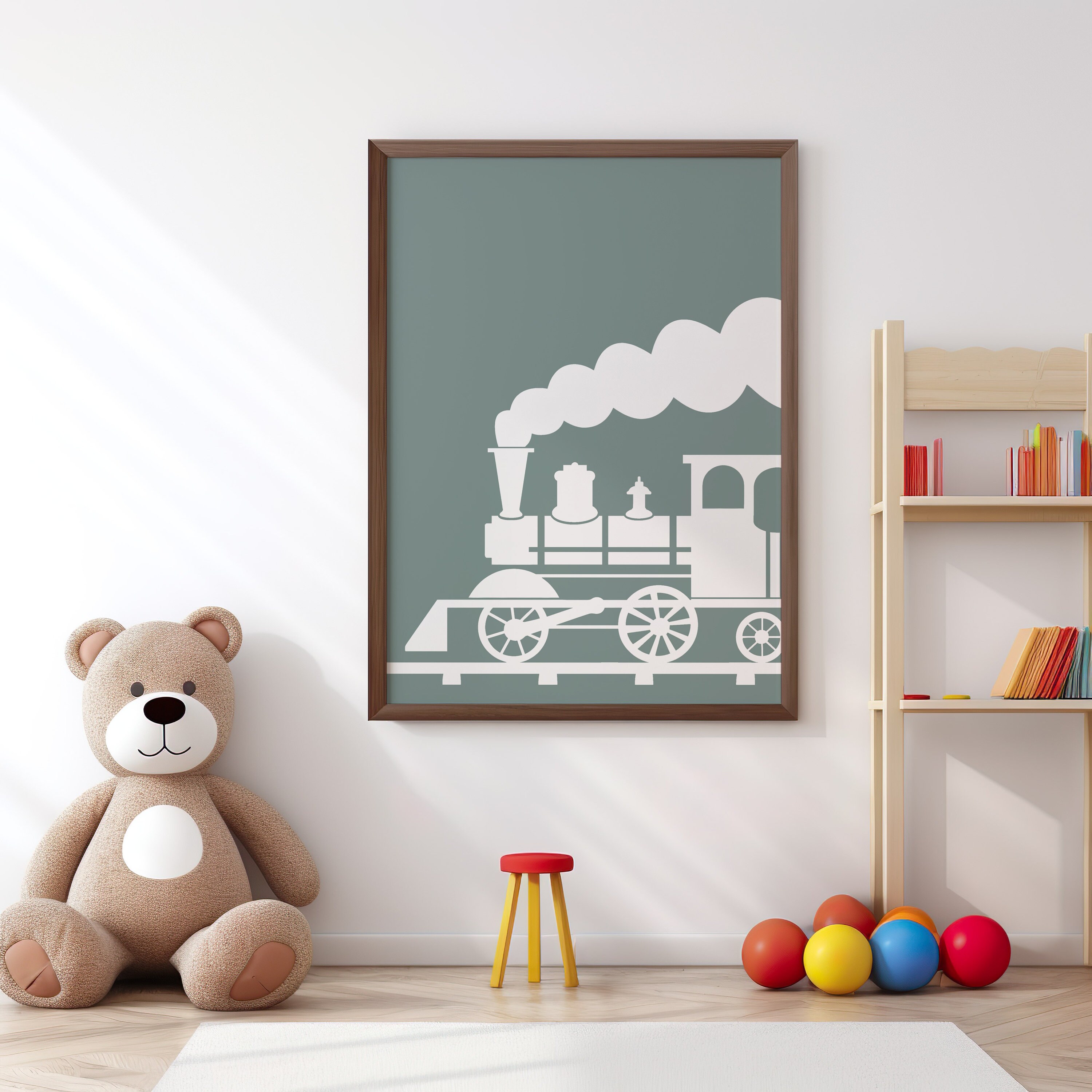 Custom Kids Room Train Poster Printable Train Wall Art, Child Birthday ...