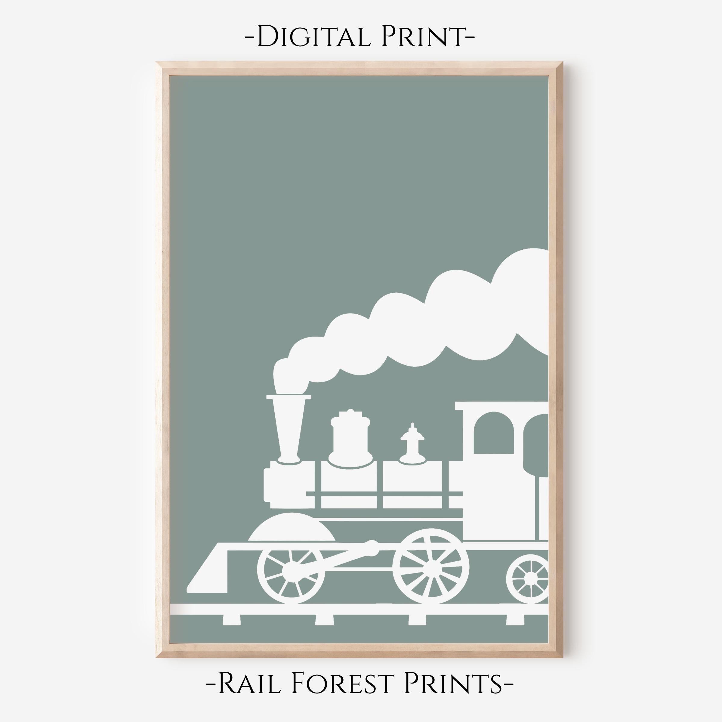 Custom Kids Room Train Poster Printable Train Wall Art, Child Birthday ...