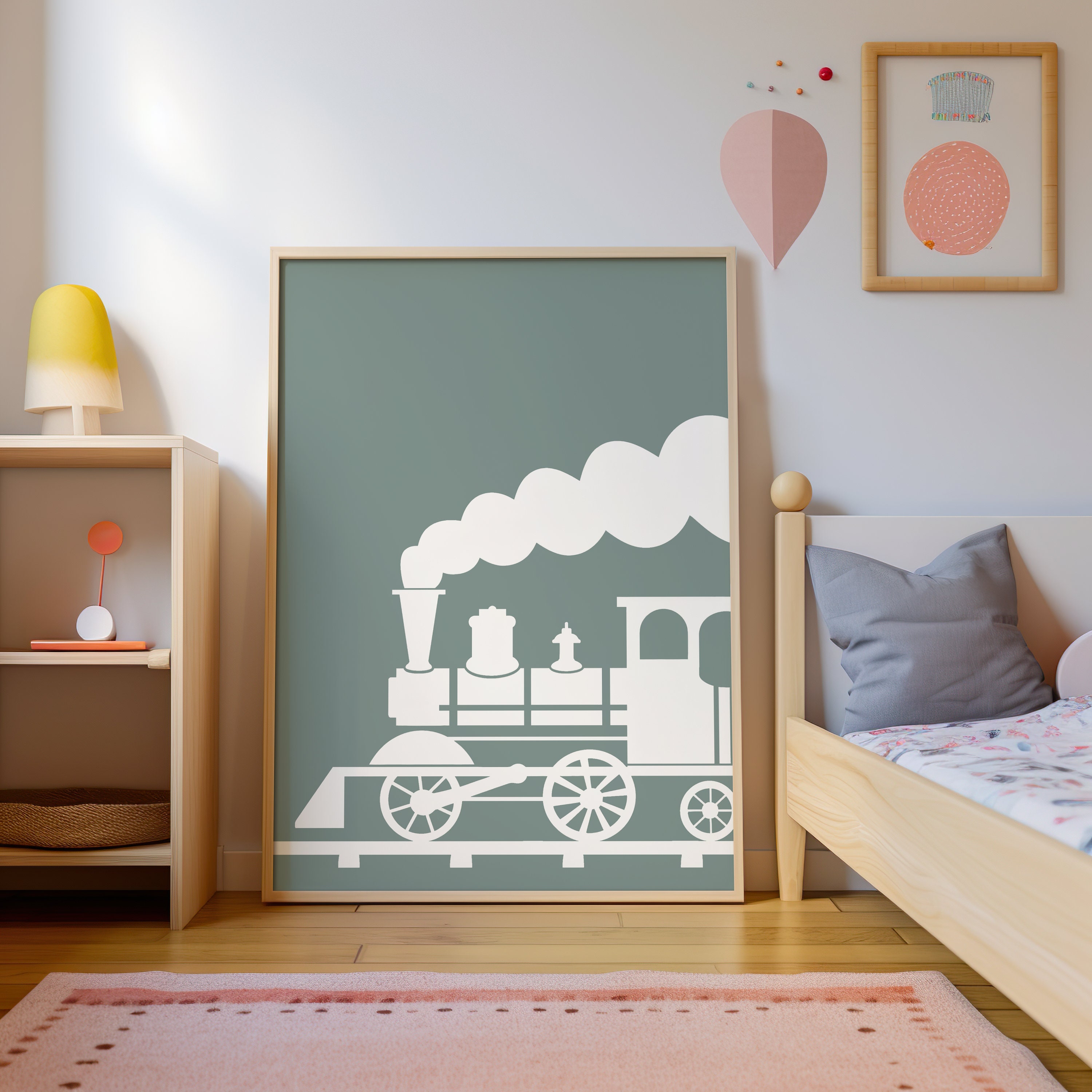 Custom Kids Room Train Poster Printable Train Wall Art, Child Birthday ...