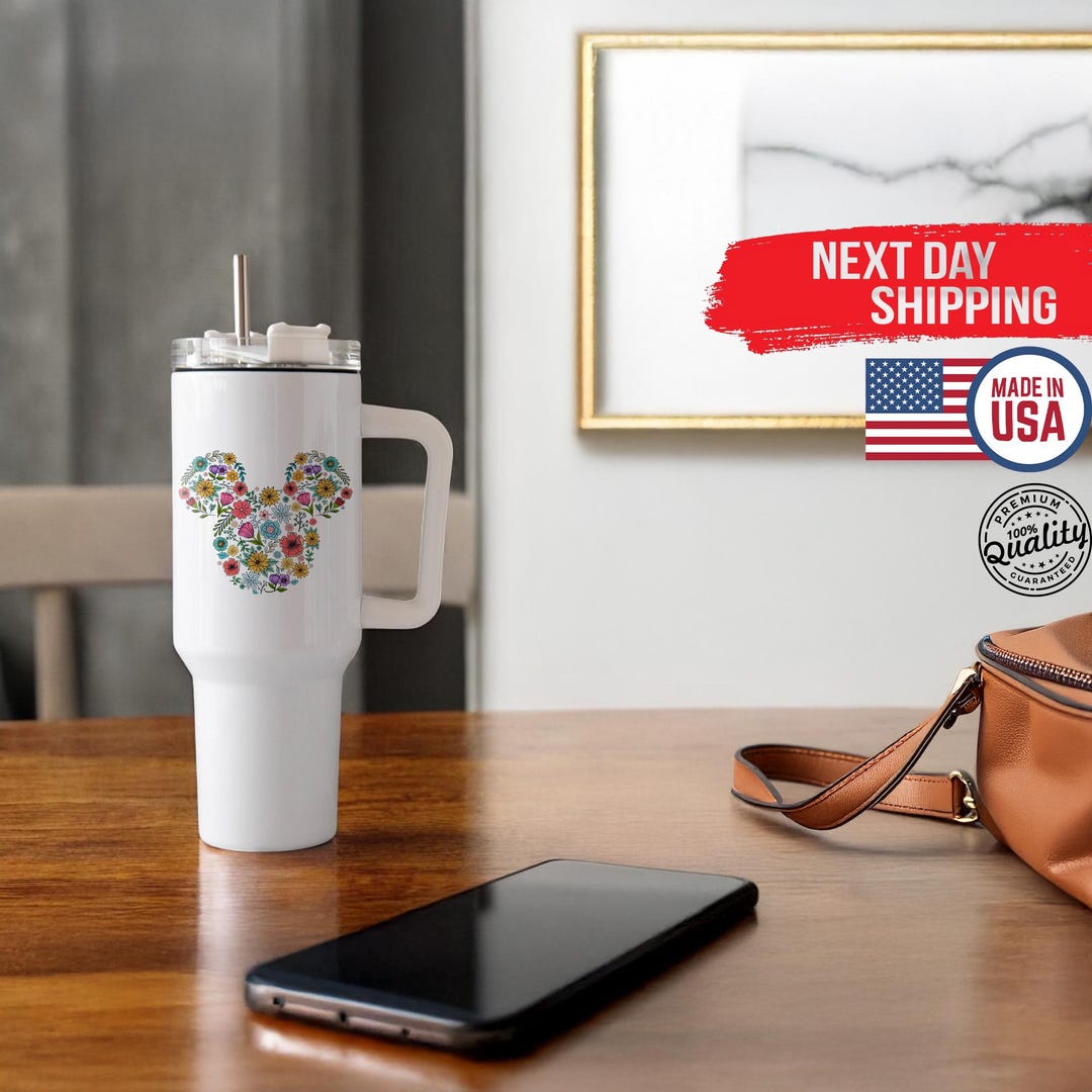 Floral Mickey Stanley Cup, Disney Mickey Head Tumbler, Cute Park Trip ...