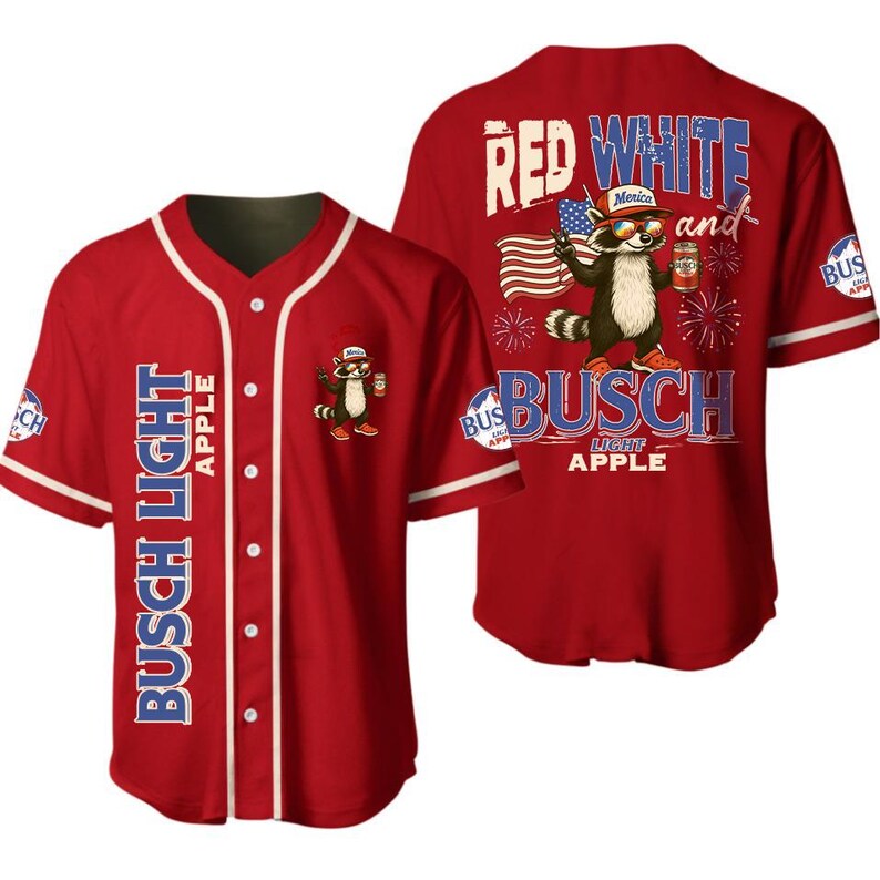 Apple Mix Racoon Baseball Jersey - Funny Baseball Jersey - Unisex Short ...