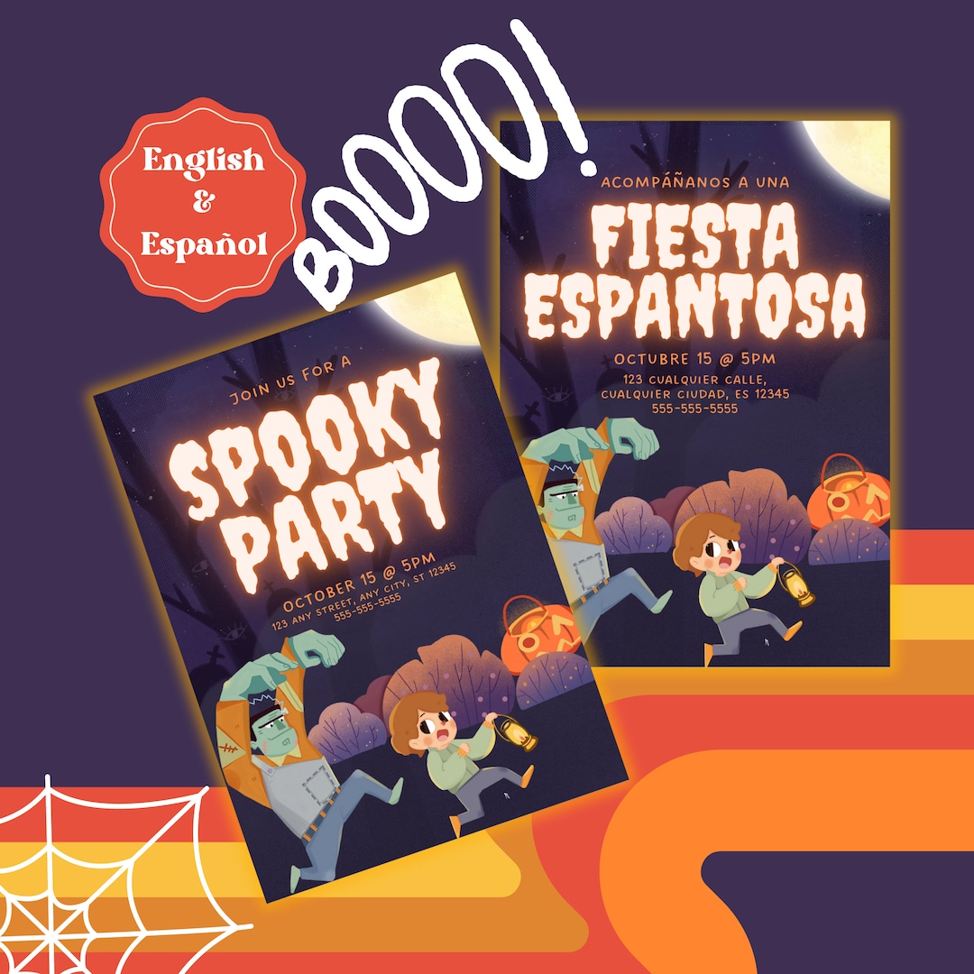 Editable Spooky Halloween Bash Invitation – Monster Printable Digital ...