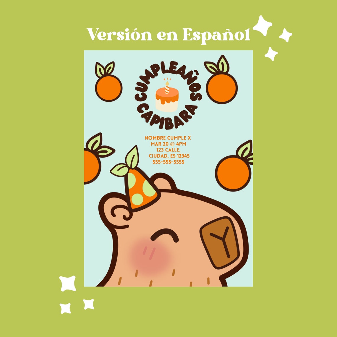 Editable Cute Capybara Birthday Party Invitation – Capy Printable ...