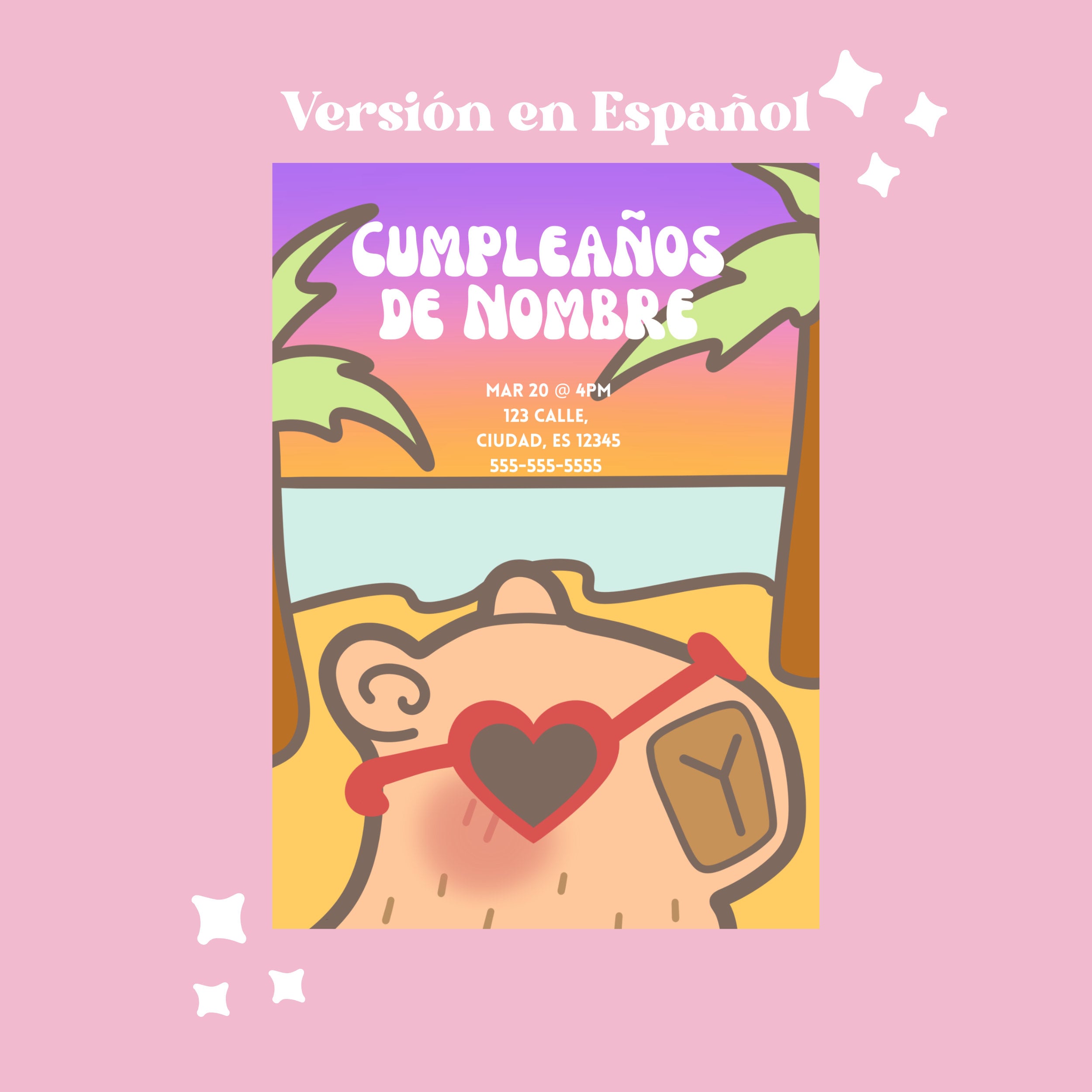 Editable Beach Capybara Birthday Party Invitation – Capy Printable ...