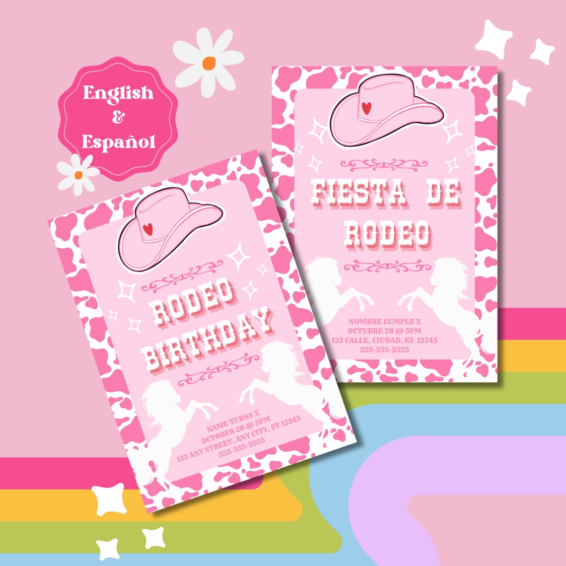 Editable Rodeo Birthday Party Invitation – Western Pink Cowgirl ...