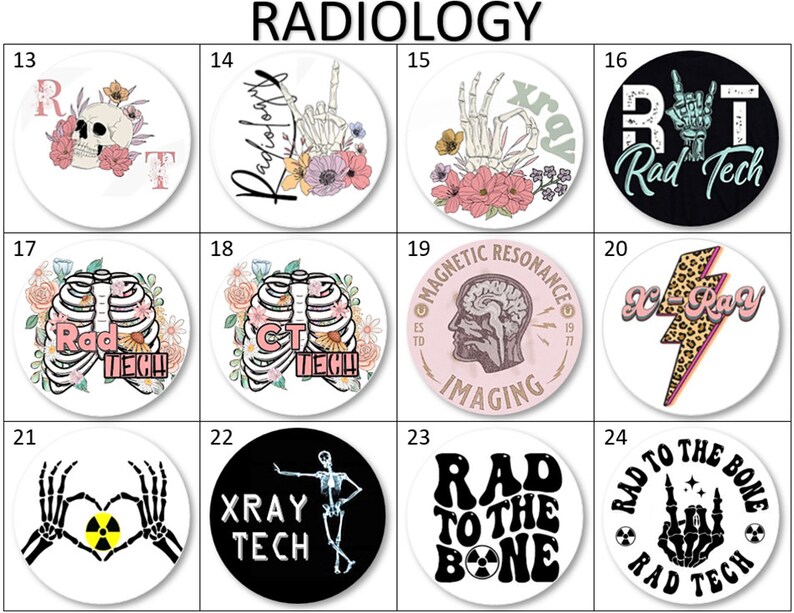 Radiology Rad Tech Badge Reel | Interchangable Top Option - Etsy