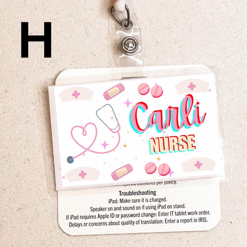 Custom ID Badge | Badge Buddy | ID Name Tag | Laminated | Horizontal | Nurse| Medical - Etsy