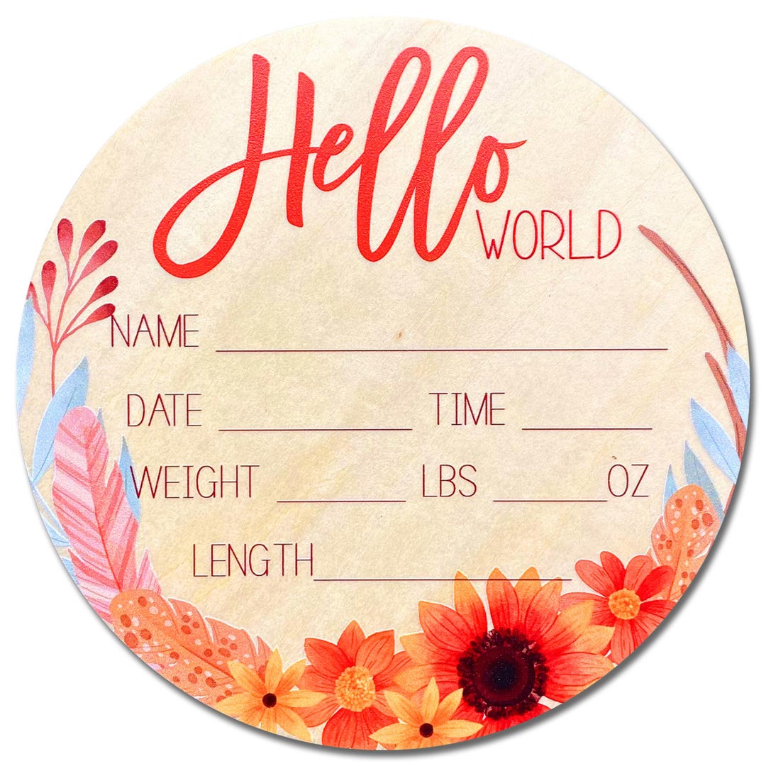 Birth Stat Sign With Floral Mix Theme for Newborn Baby, 6 Floral Design ...