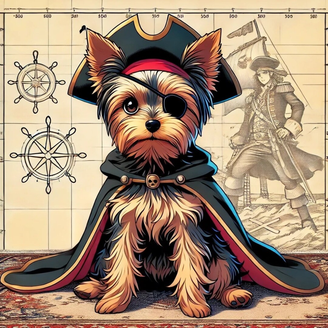 Custom Anime Pirate Pet Poster Personalized Pet Portrait Unique ...