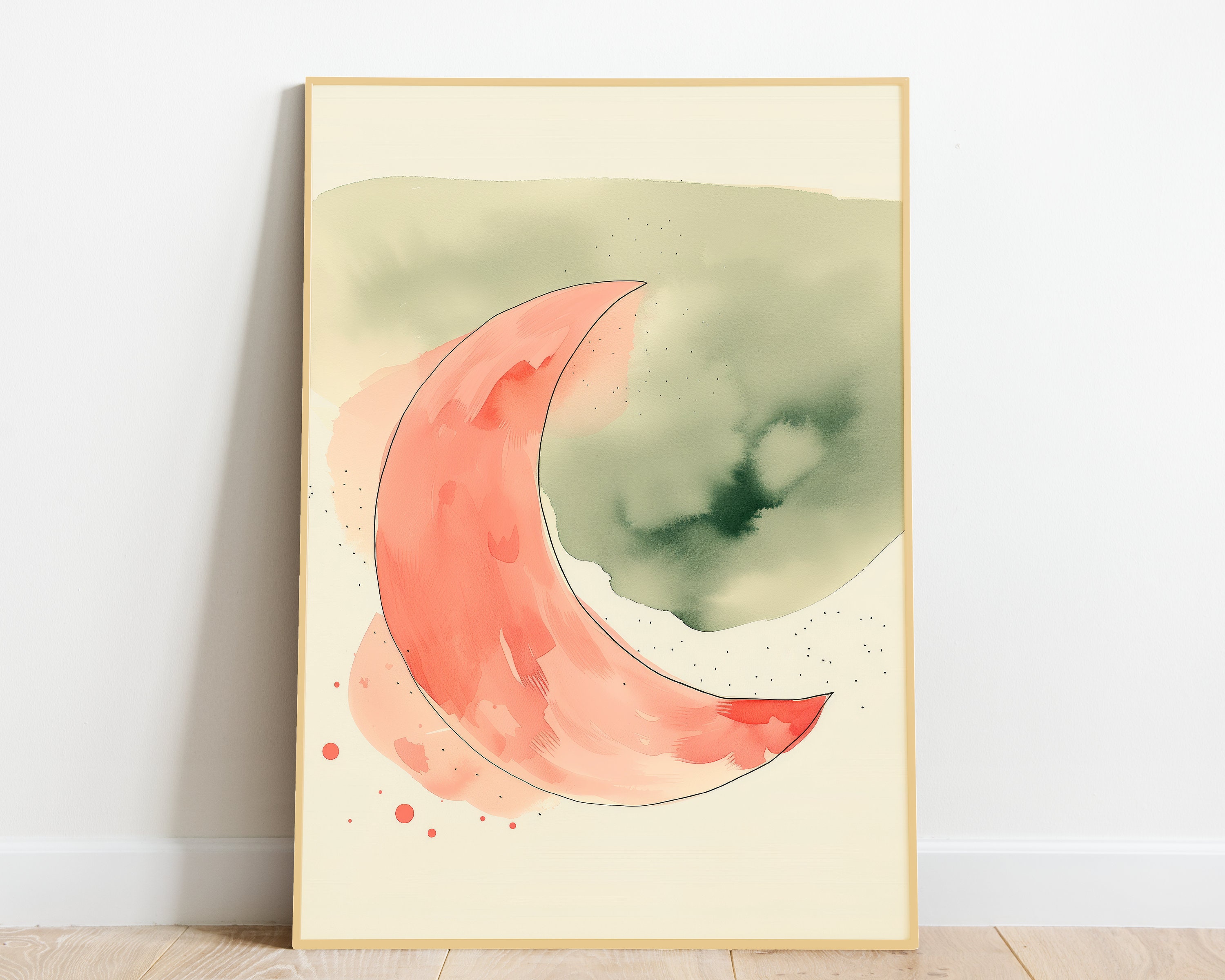 Blush Pink Sage Moon | Nursery Wall Art Sage | Printable Wall Art ...