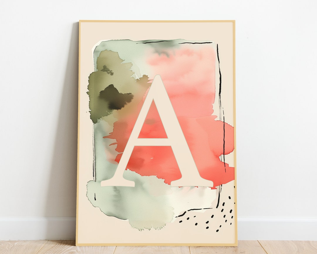 Blush Pink Sage Letters | Nursery Wall Art Sage | Printable Wall Art ...
