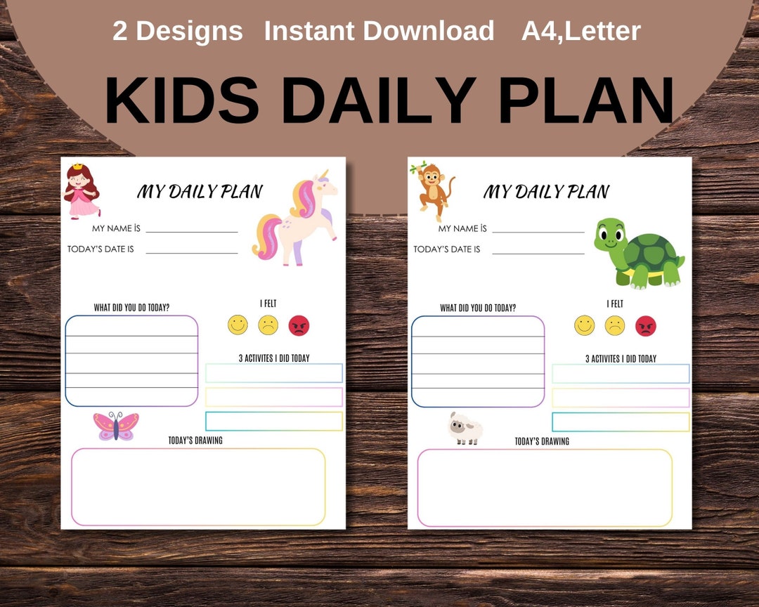 Kids Daily Printable, Journ for Kids, Diary for Children, Kids Activity ...