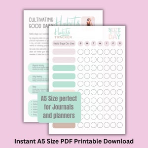 Weekly Daily Habit Tracker PDF Printable Template A4 and A5 Size ...