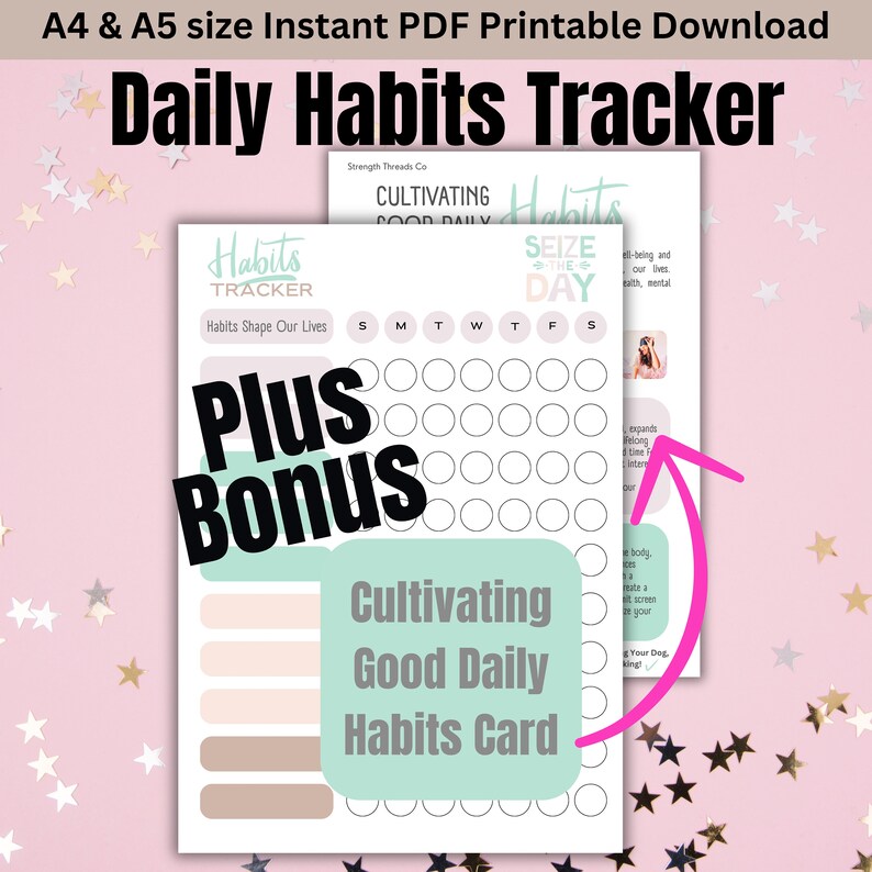 Weekly Daily Habit Tracker PDF Printable Template A4 and A5 Size ...