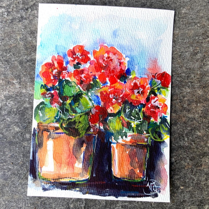 Geranium Painting - Etsy