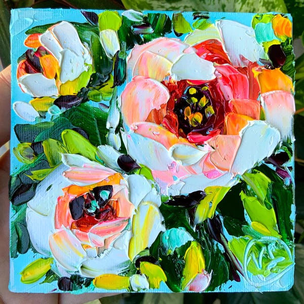 Rose Painting Canvas - Etsy