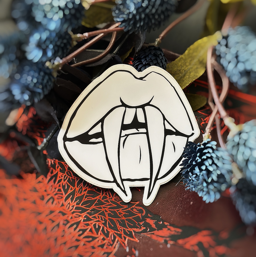 Bite Me Vampire Teeth 3 Inch Vinyl Sticker Twilight Booktok - Etsy