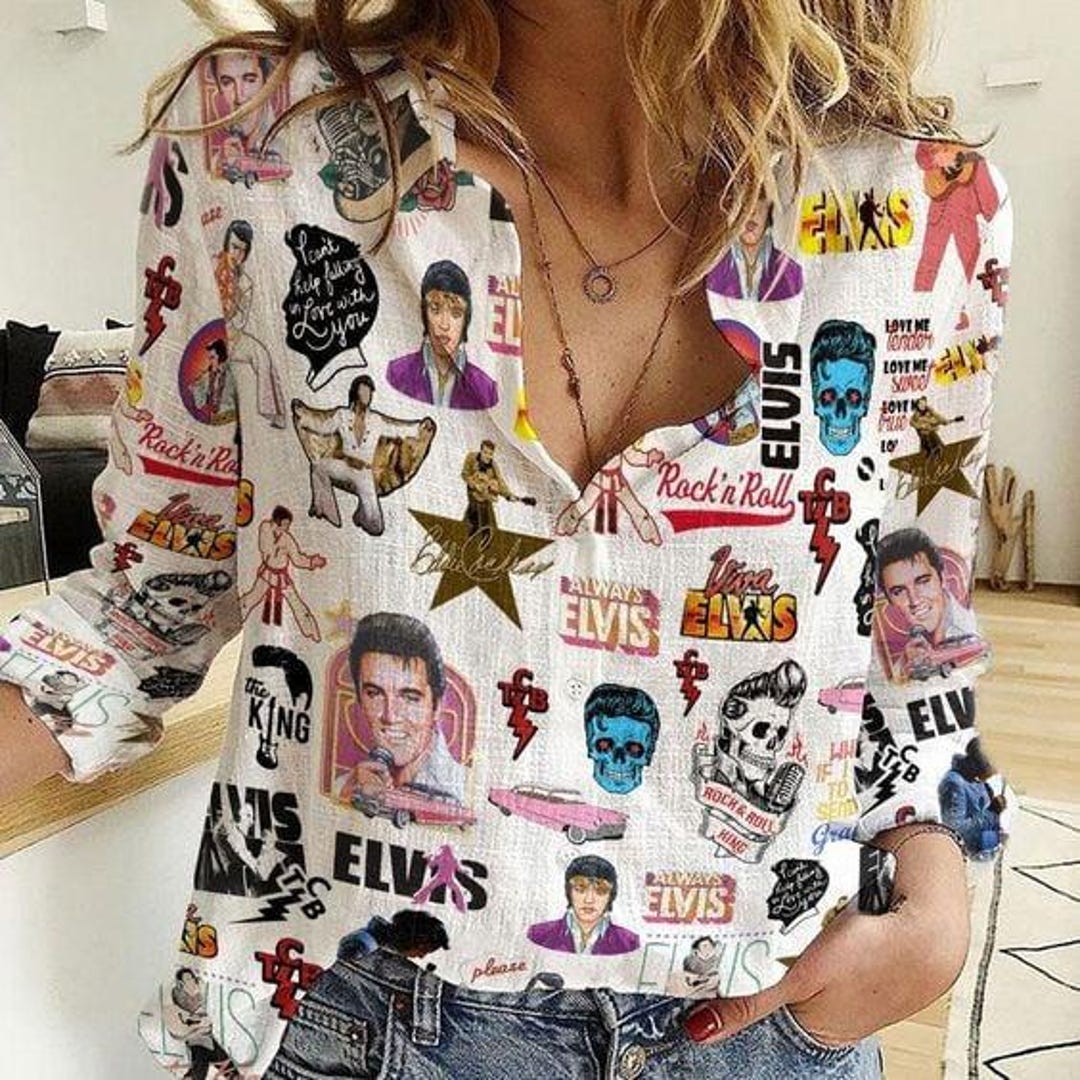 Elvis Presley Linen Shirt, Elvis King of Music Shirt, Elvis Summer ...