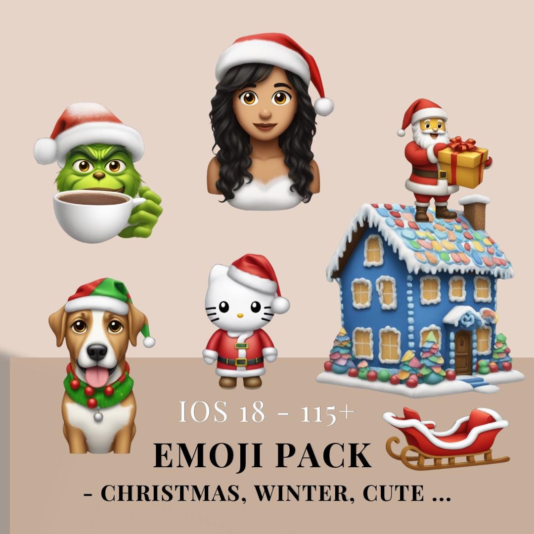 Ios18 Emoji Pack: 100+ Winter and Christmas Emoji Pack - Etsy