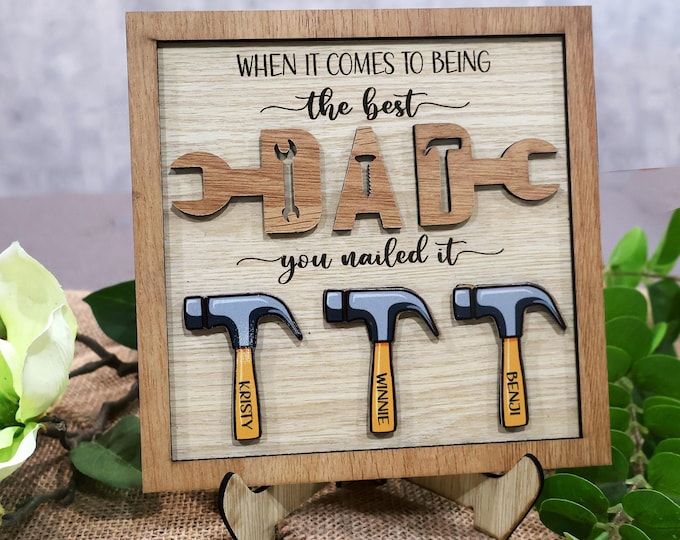 Personalized Father's Day Gift, the Best Dad Sign, Family Sign, Father ...