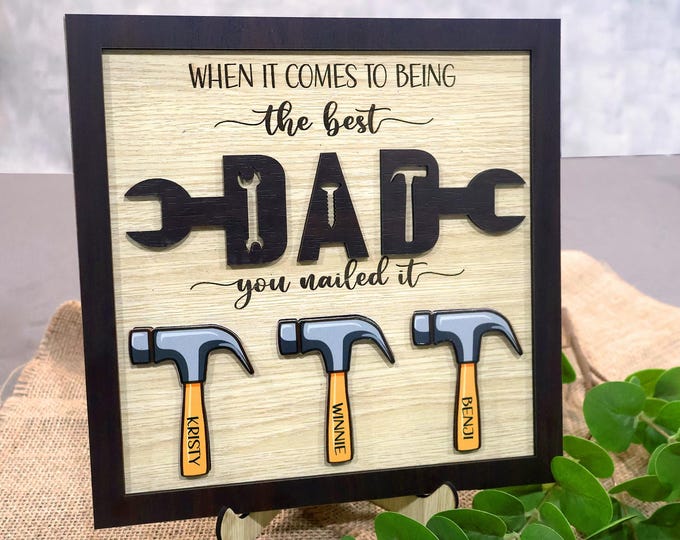 Personalized Father's Day Gift, the Best Dad Sign, Family Sign, Father ...