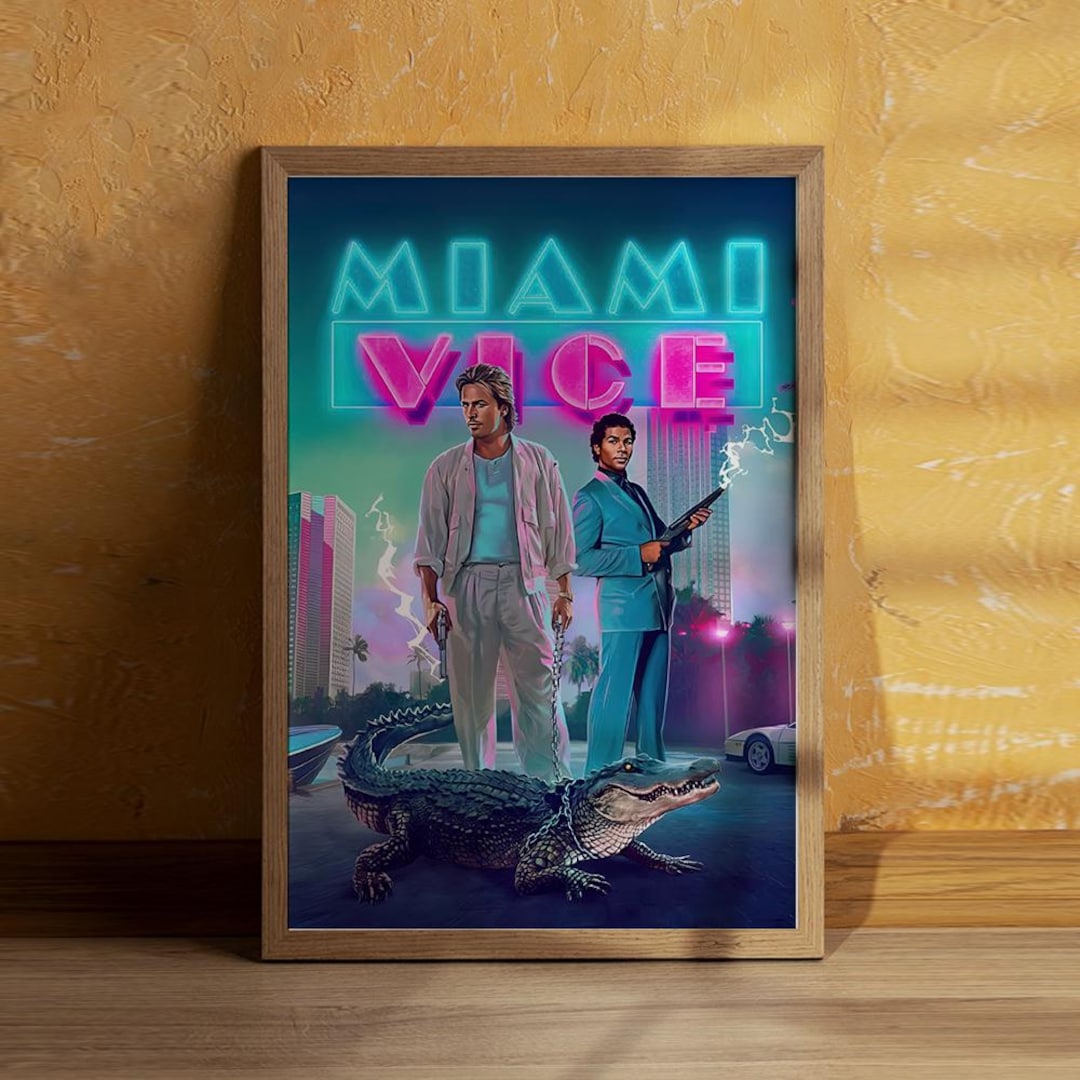 Miami Vice Movie Poster, Minimalist Poster, Wall Art Decor, Film Poster ...