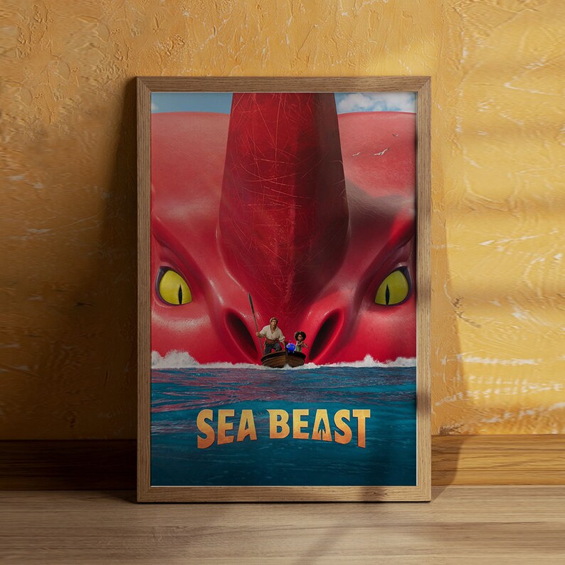 The Sea Beast Movie Poster, Minimalist Poster, Wall Art Decor, Film ...