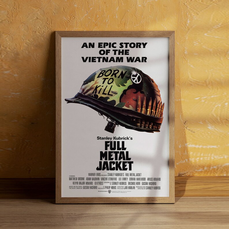 Full Metal Jacket Movie Poster, Minimalist Poster, Wall Art Decor, Film ...
