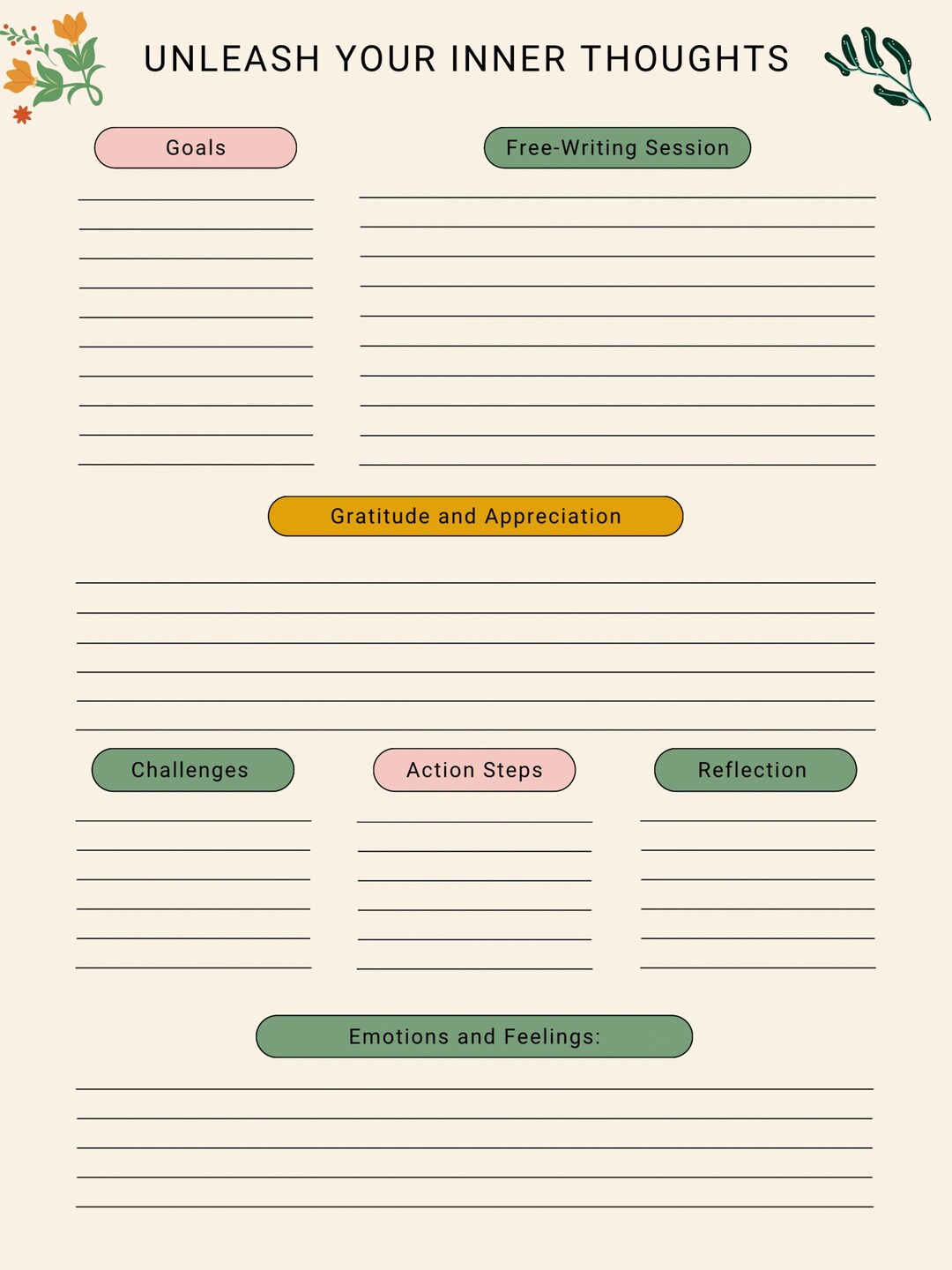 Self Care Template - Etsy