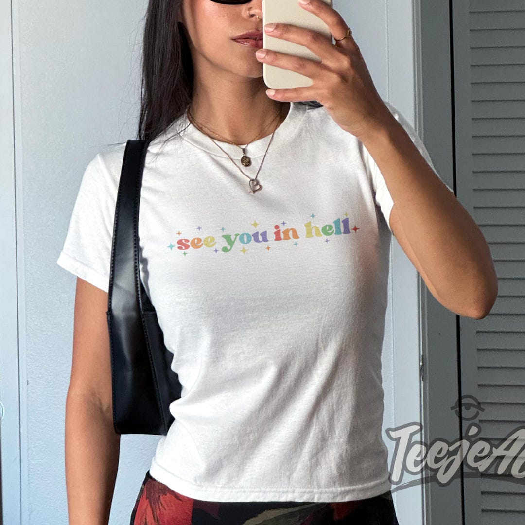 Funny LGBTQ Baby Tee, Retro Y2K Gay Pride Shirt, Cute Lesbian Queer ...