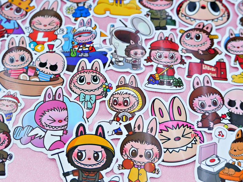 53 Pieces a Pack / Labubu Stickers / Decal / Labubu Doll Stickers Pack ...