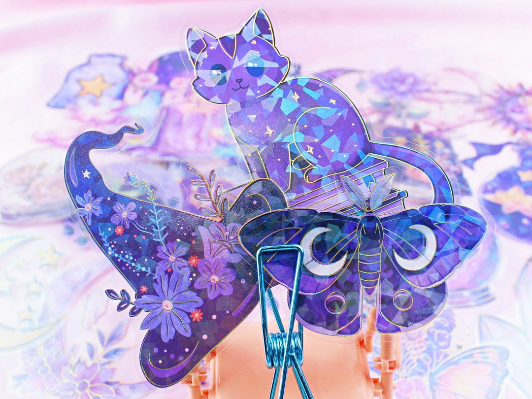 30 PCS A Pack / Translucent Gold Laser Stickers / Translucent / Magical ...