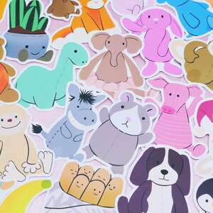50 Pieces a Pack / Jellycat Stickers / Soft Toys Stickers / Super Cute ...