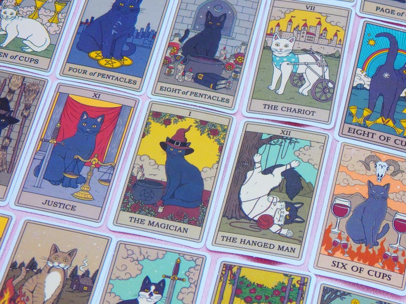78 PCS A Pack / Cat Tarot Stickers / Decal - Etsy