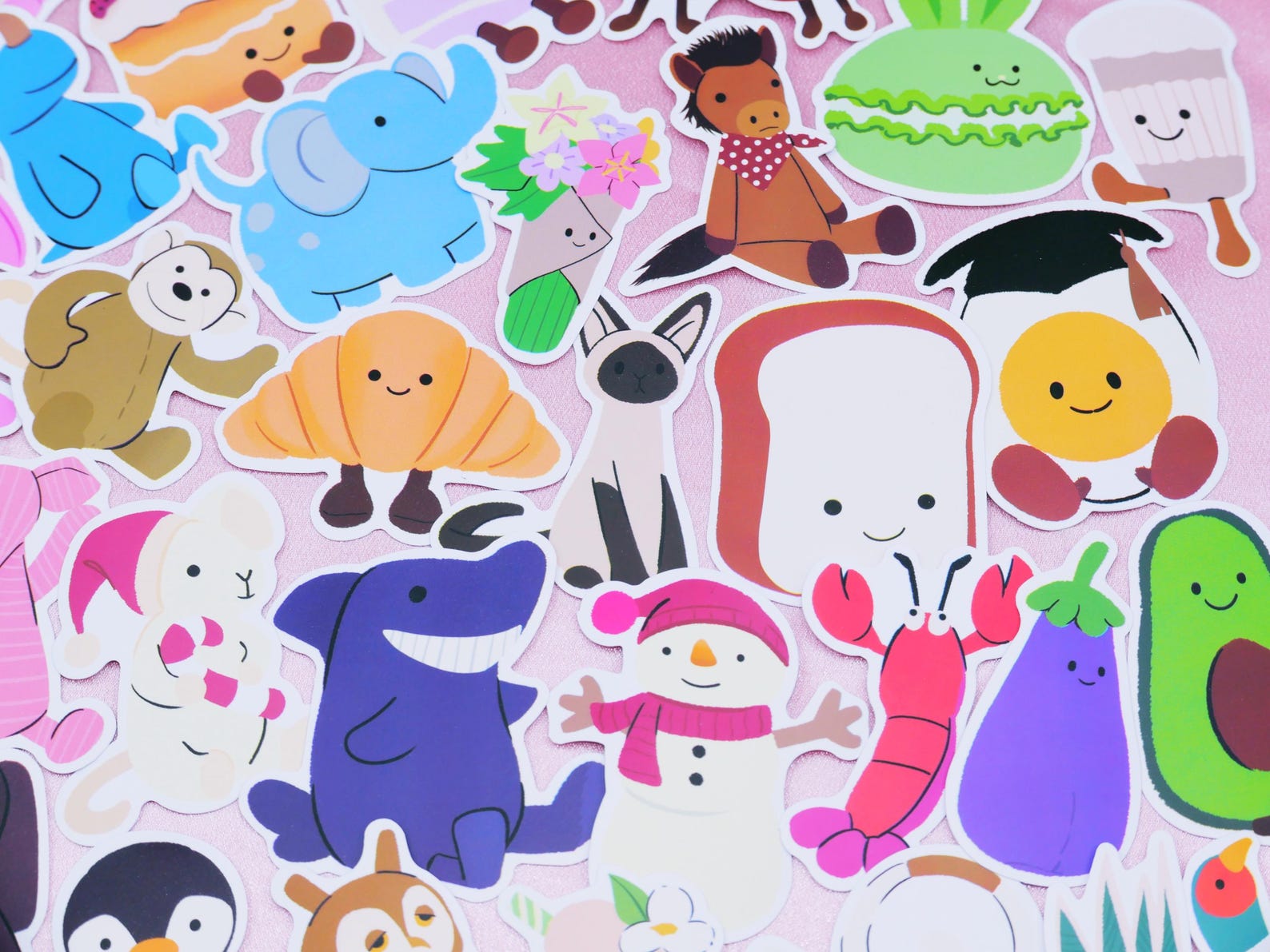50 Pieces a Pack / Jellycat Stickers / Soft Toys Stickers / Super Cute ...