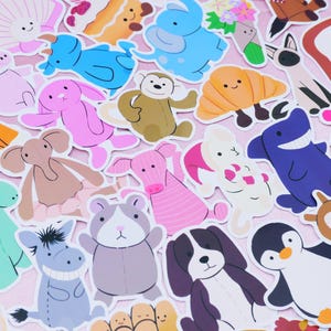 50 Pieces a Pack / Jellycat Stickers / Soft Toys Stickers / Super Cute ...