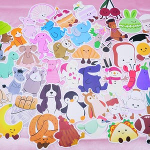 50 Pieces a Pack / Jellycat Stickers / Soft Toys Stickers / Super Cute ...