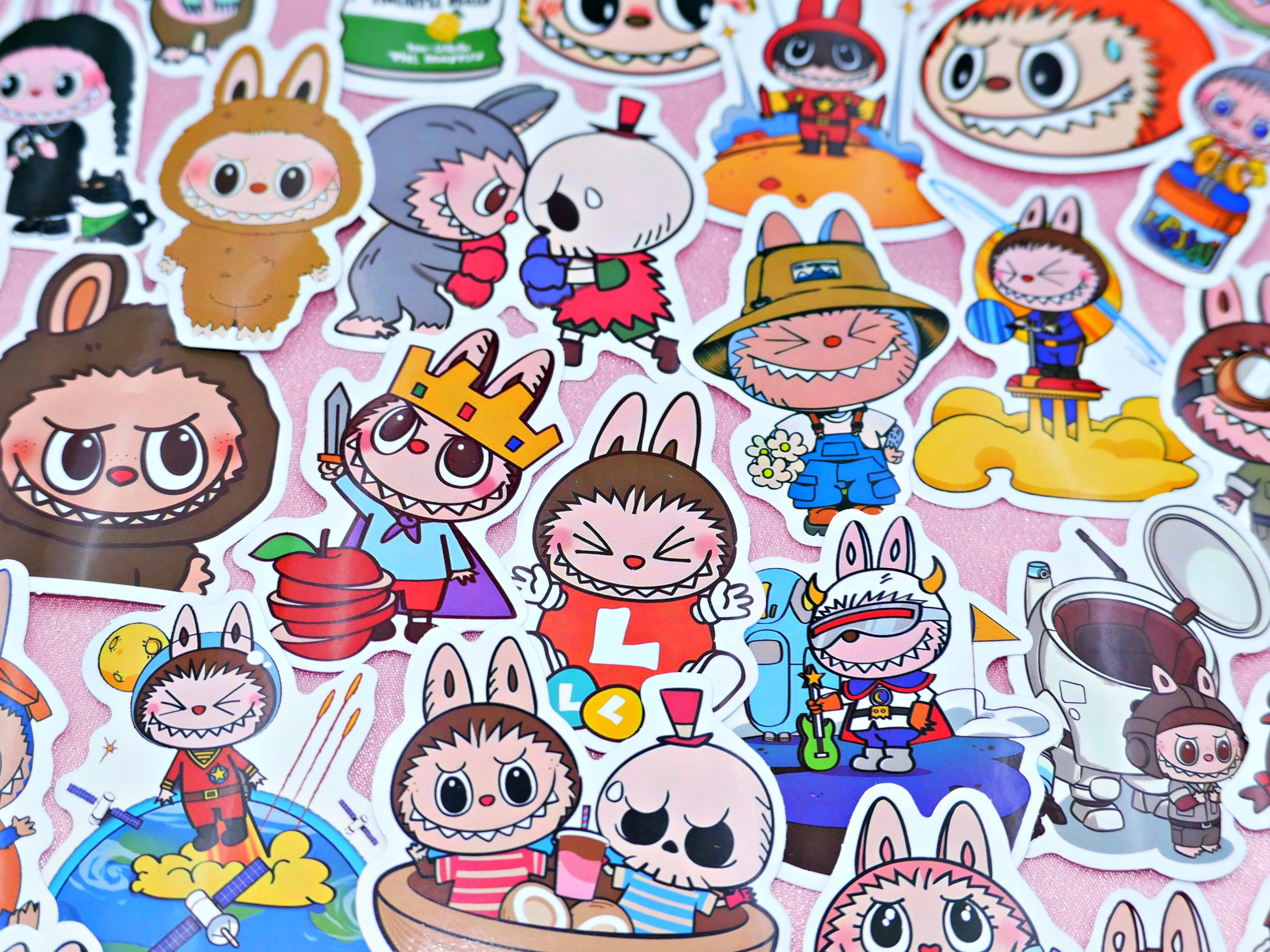 53 Pieces a Pack / Labubu Stickers / Decal / Labubu Doll Stickers Pack ...