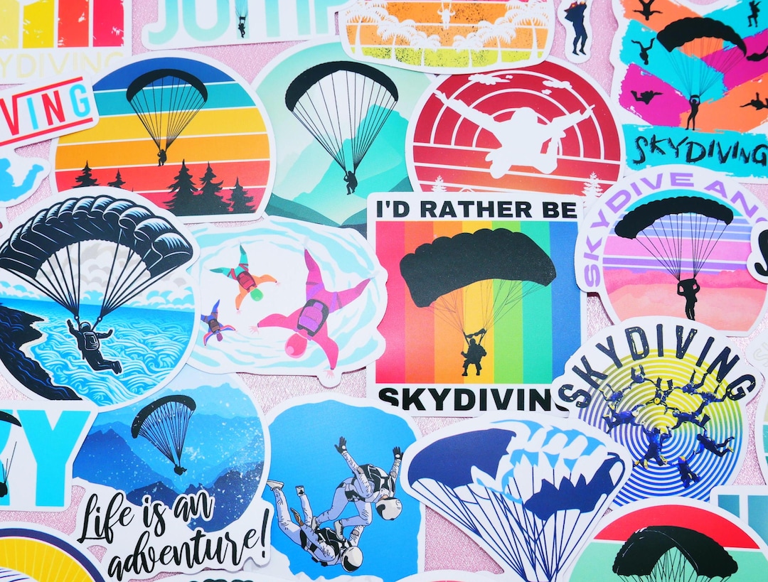 Skydiving Stickers Pack / 50 PCS A Pack / Stickers Pack / Sky Diver ...